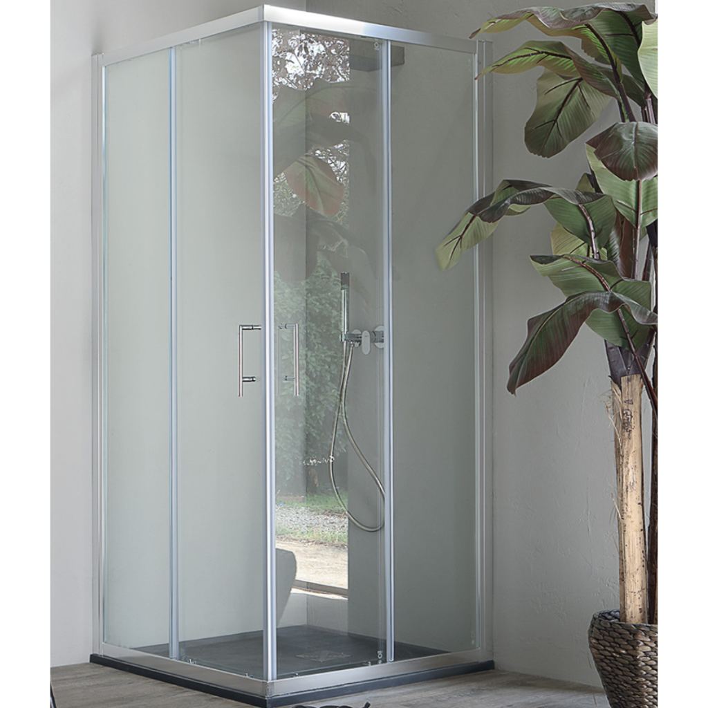 Box Doccia Quadrato Con Apertura Angolare Porte Scorrevoli Eco ...