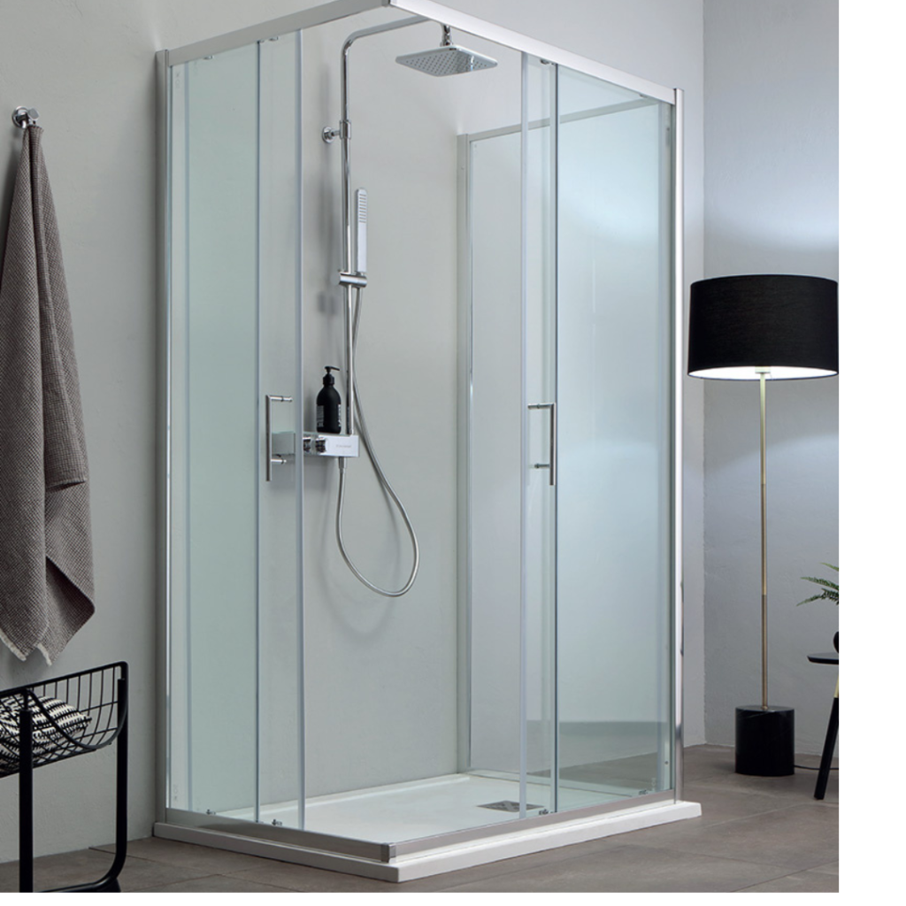 Box Doccia Rettangolare Apertura Angolare + Lato Fisso Eco - Ceramiche ...