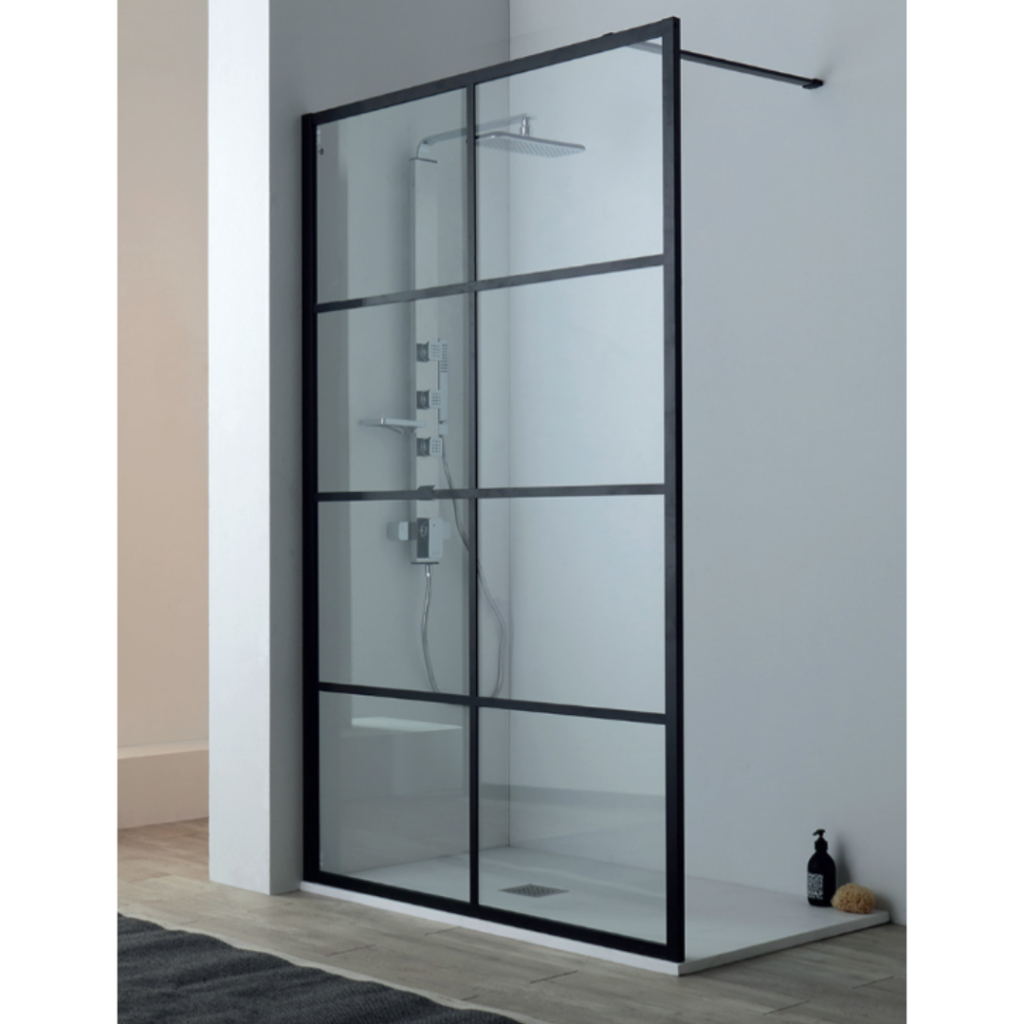 Parete Doccia Walk In Black 8 Sezioni - Ceramiche Italy